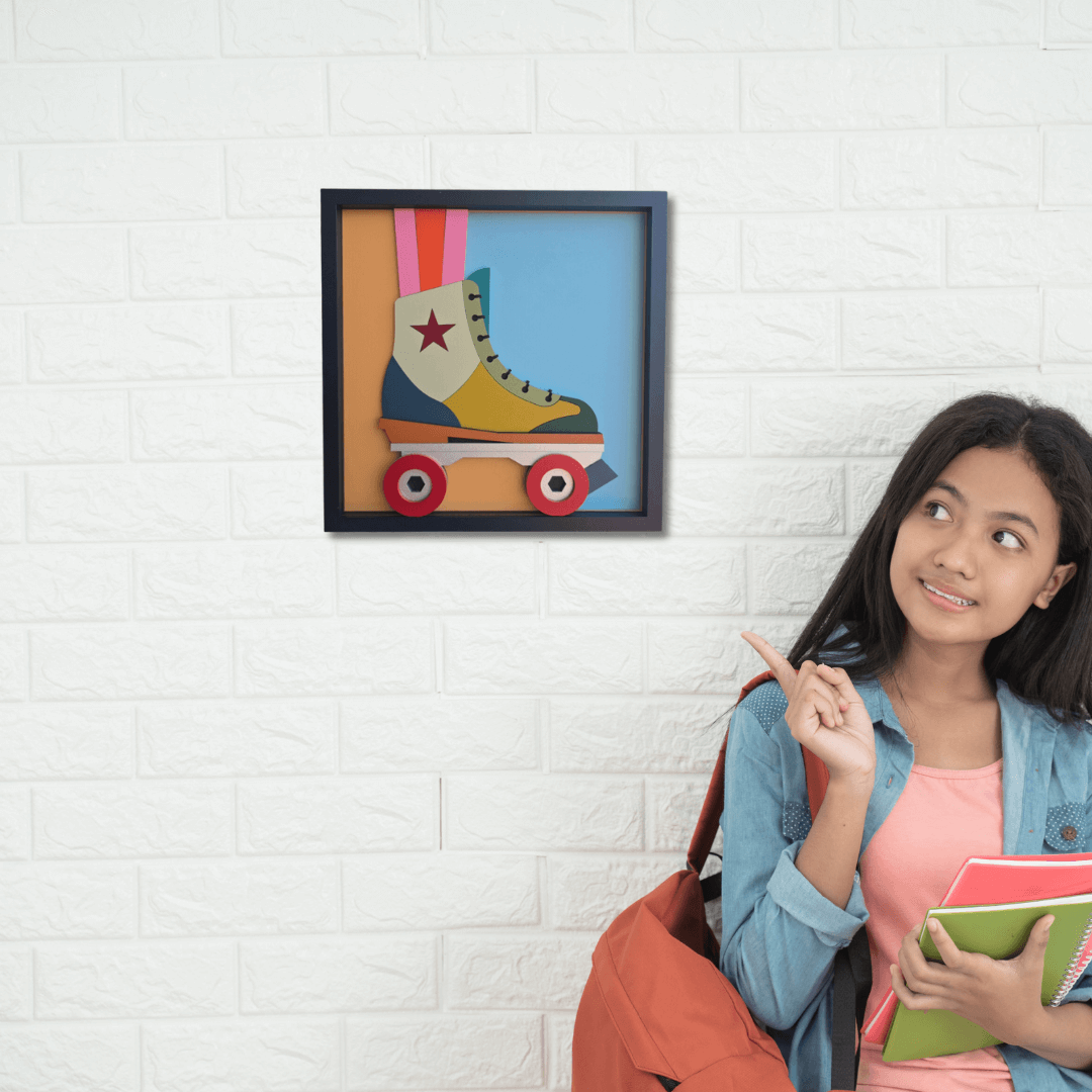 Roller Skate Wall Art - Handmade Wooden Retro Skate Decor - Umasqu ...